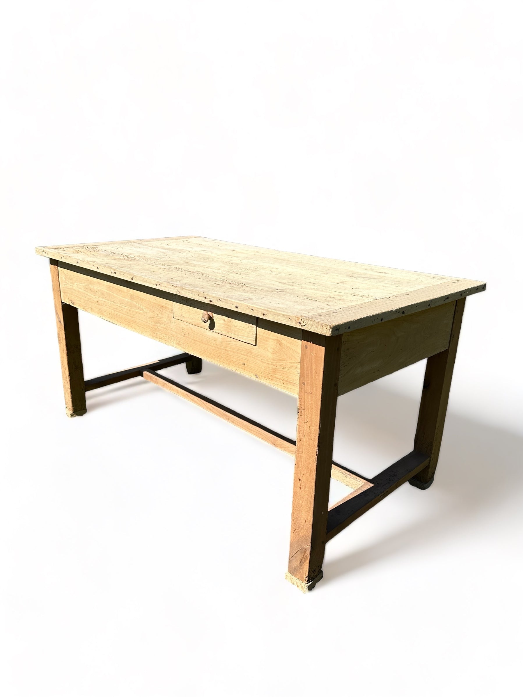 Antique French Provincial Farmhouse Elm Preparation Table Kitchen Isla– Search & Rescued