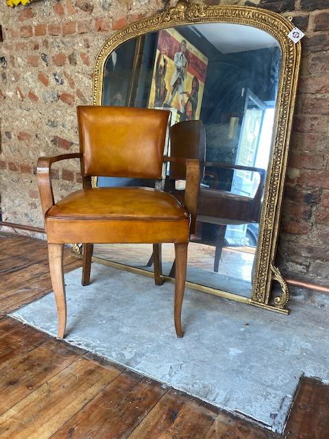 Antique French Leather Bridge Chair– Search & Rescued