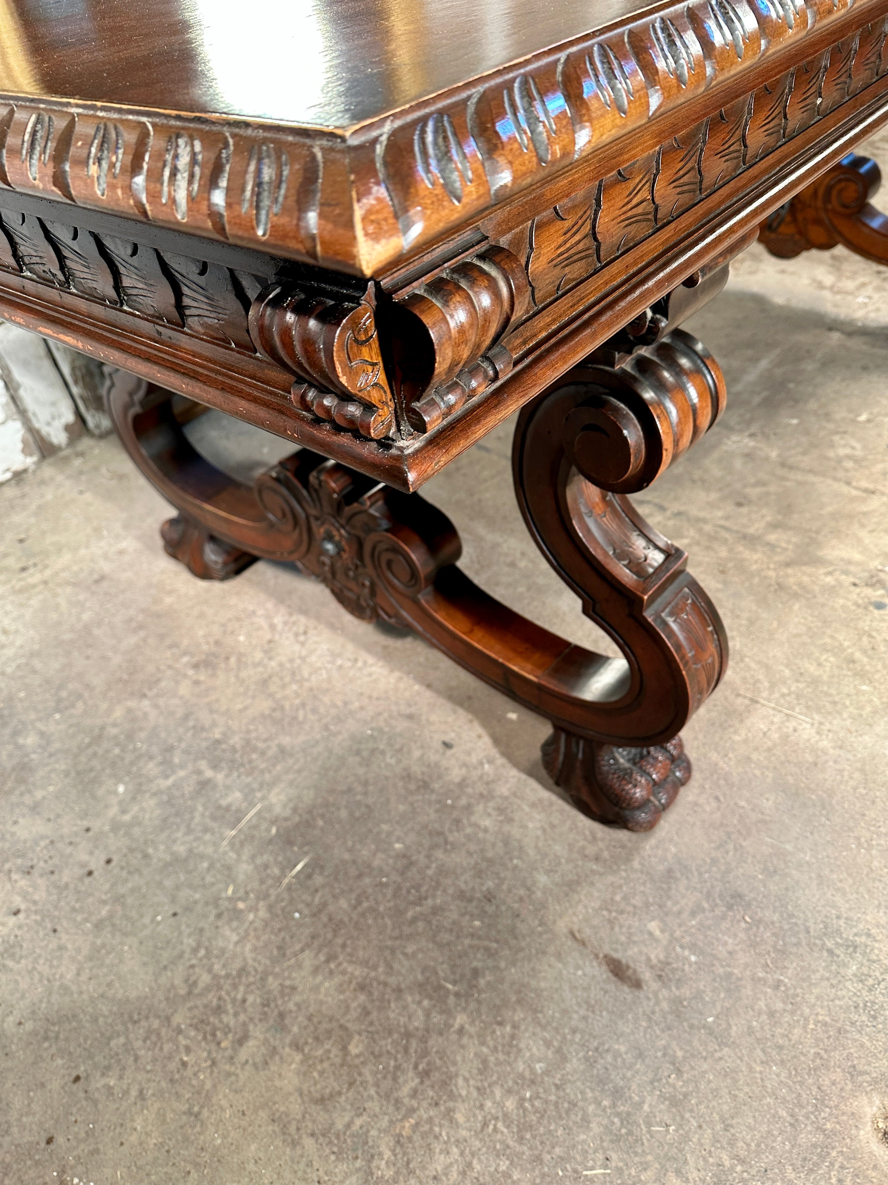 Fabulous Antique Spanish Hand Carved Oak Centre/Dining/Desk Table ...